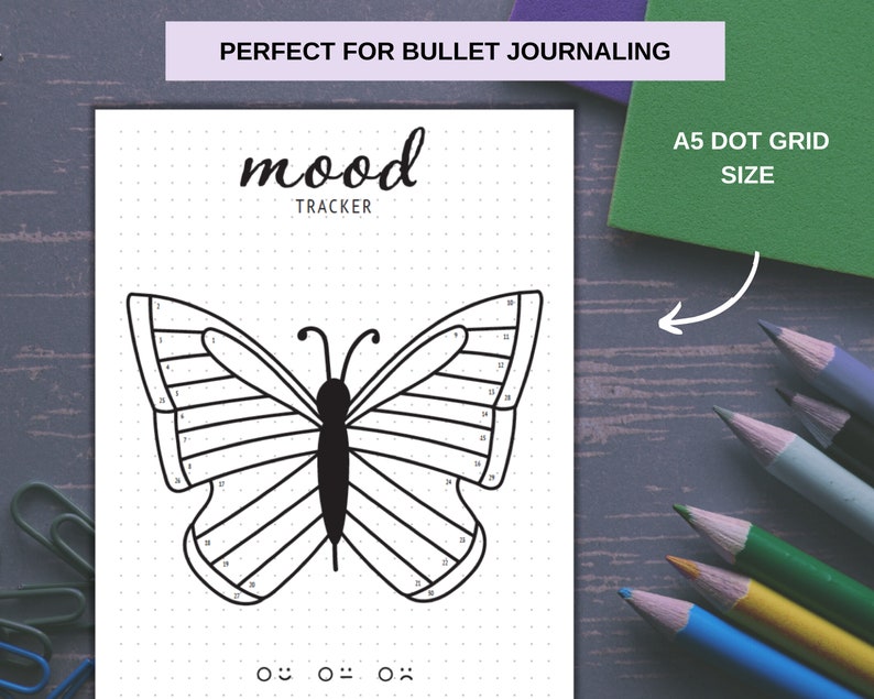 Mood Tracker Printable Butterfly Mood Tracker Bujo - Etsy
