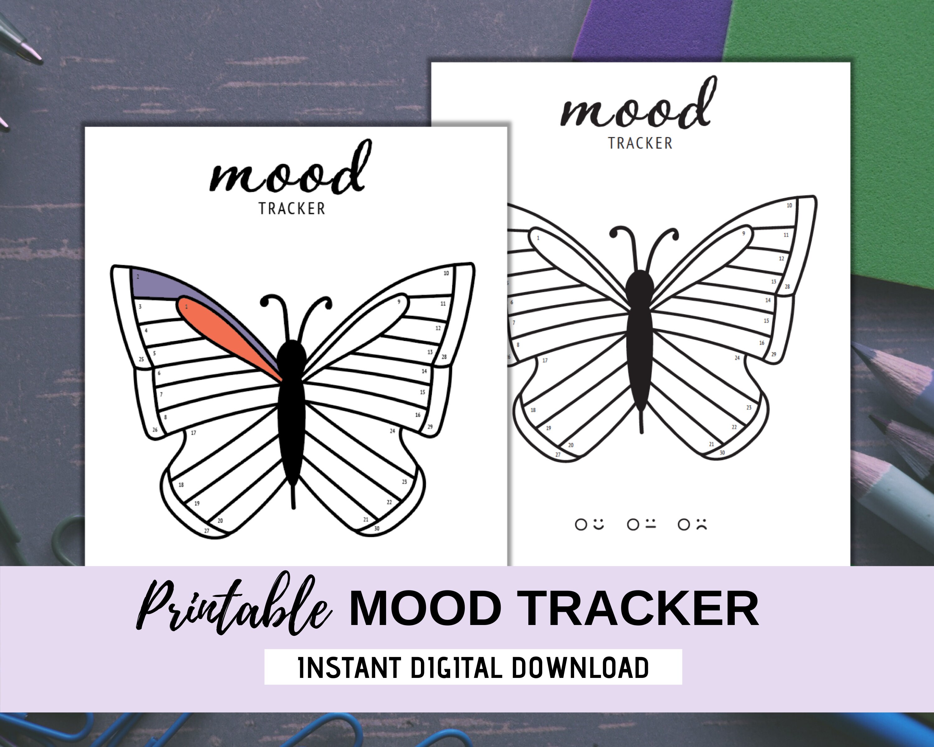 Mood Tracker Printable Butterfly Mood Tracker Bujo - Etsy