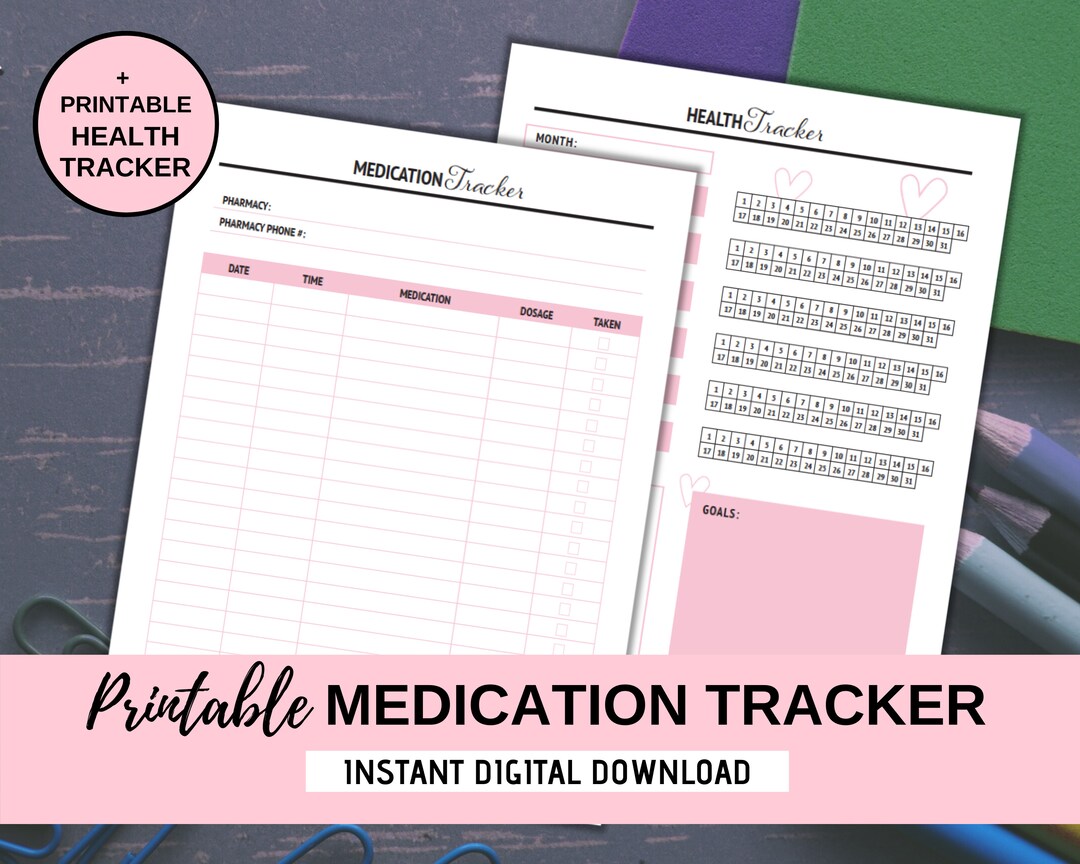 Medication Tracker Printable | Health Tracker Printable | Letter, A4 ...