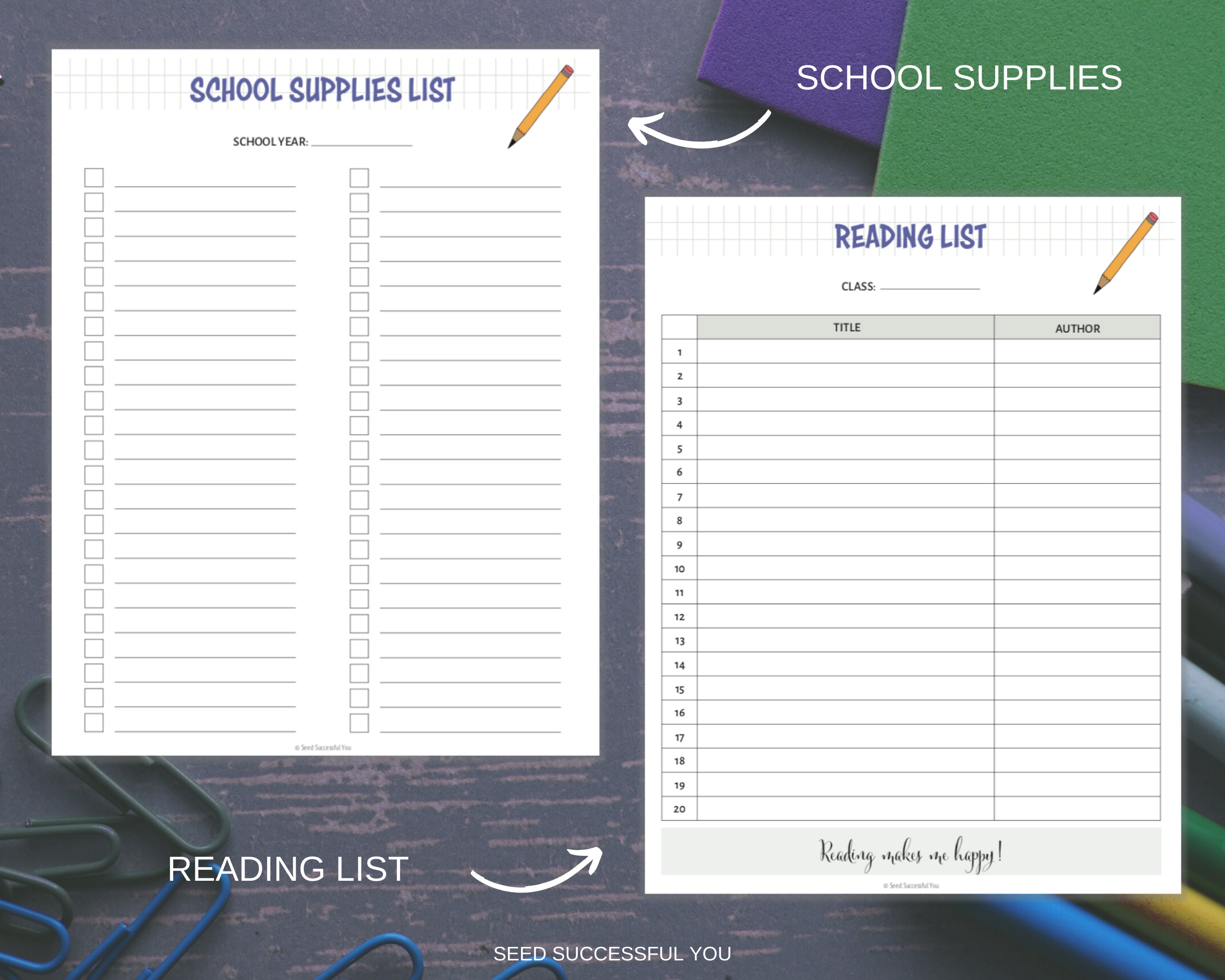 Student Planner Printables | Back to School Printables | Instant ...