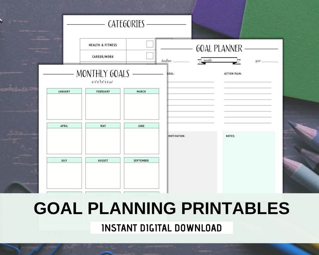 Goal Planner Printable 2020 Goal Setting Goals Journal - Etsy
