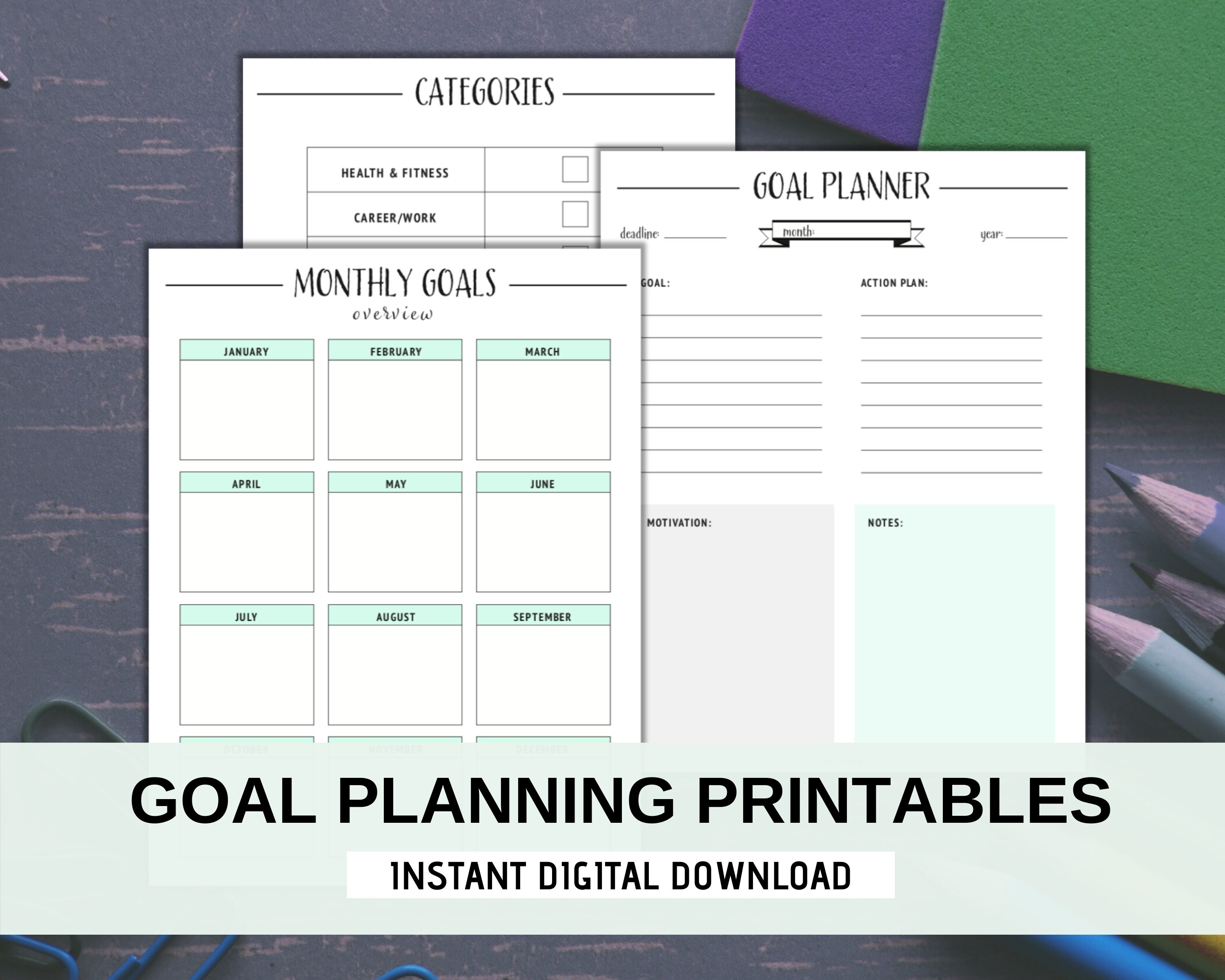 Goal Planner Printable 2020 Goal Setting Goals Journal - Etsy