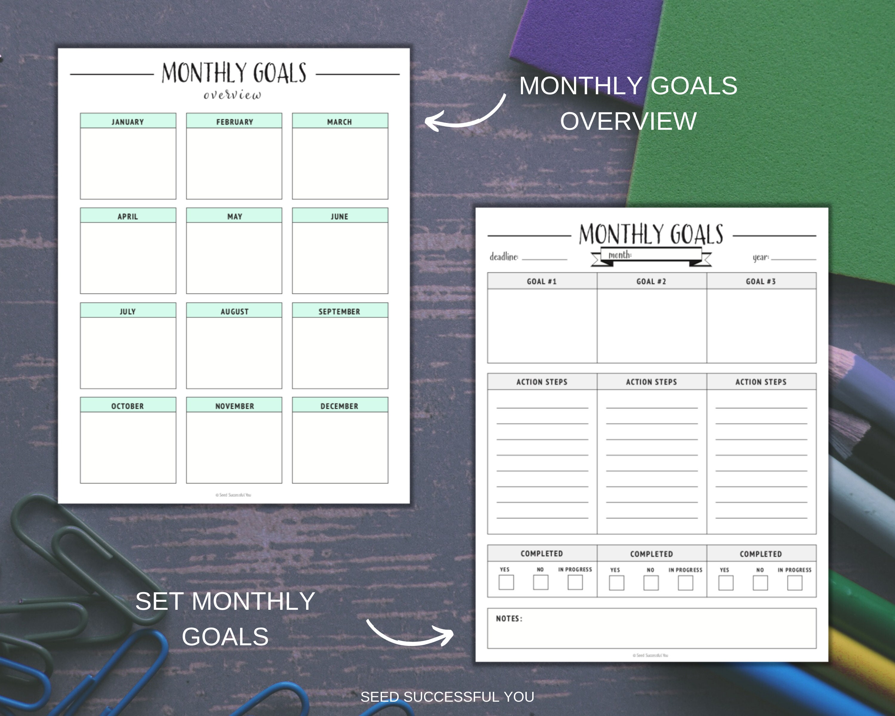Goal Planner Printable 2020 Goal Setting Goals Journal - Etsy