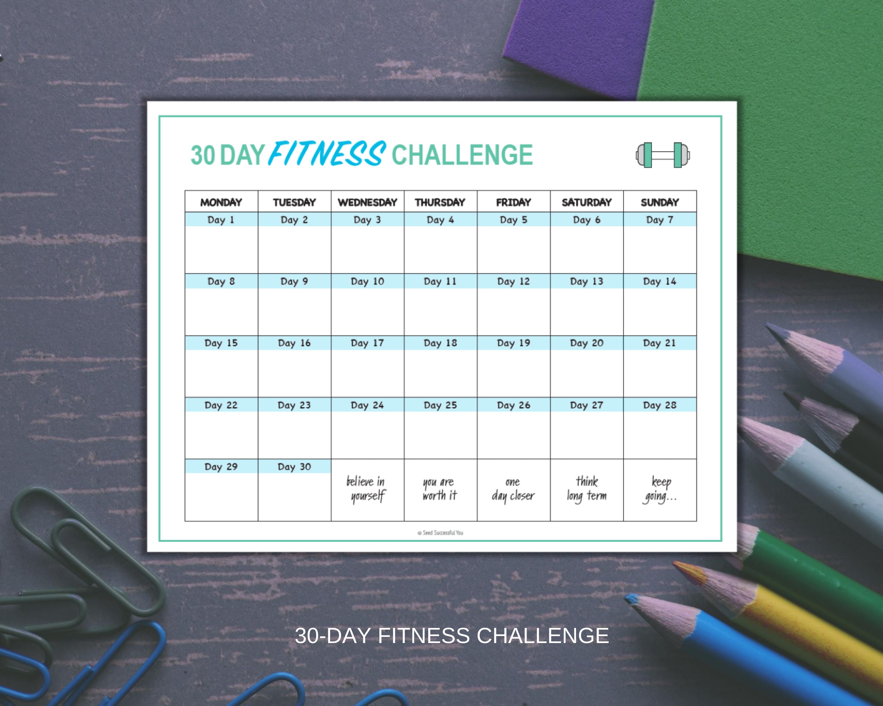 Printable Fitness Planner Fitness Journal Workout Planner | Etsy