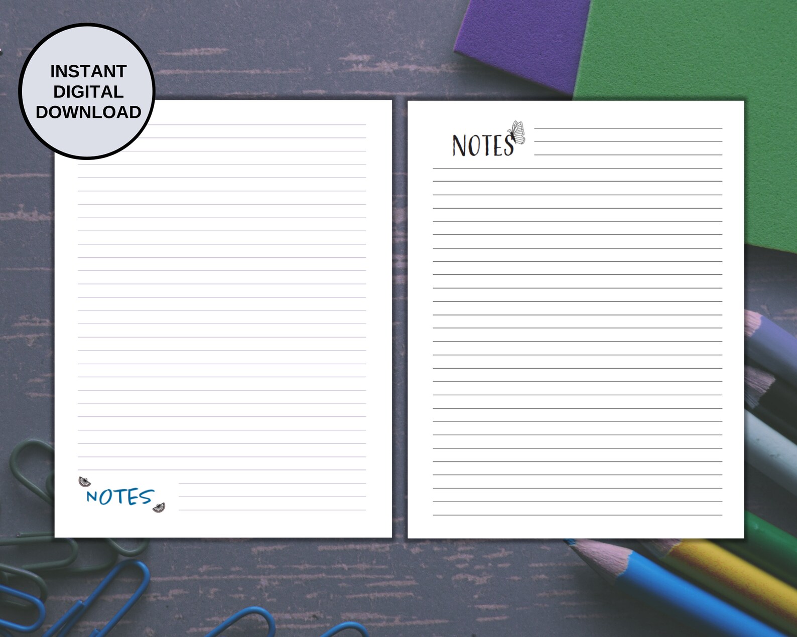 Printable Notes Page Notes Printable Notepaper Letter - Etsy
