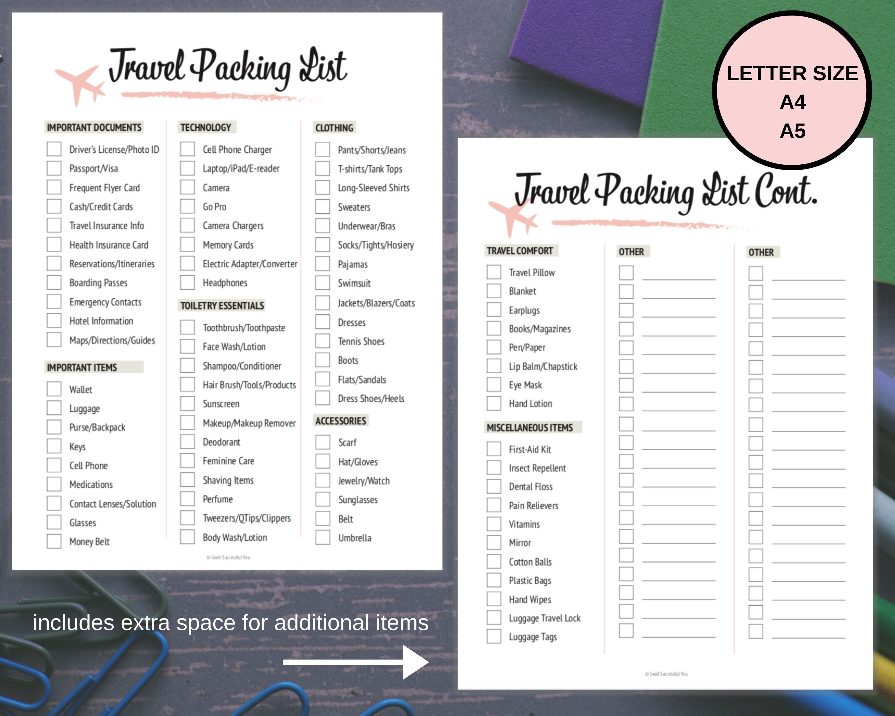 Travel Packing List Printable | Travel Checklist | Packing List | US ...