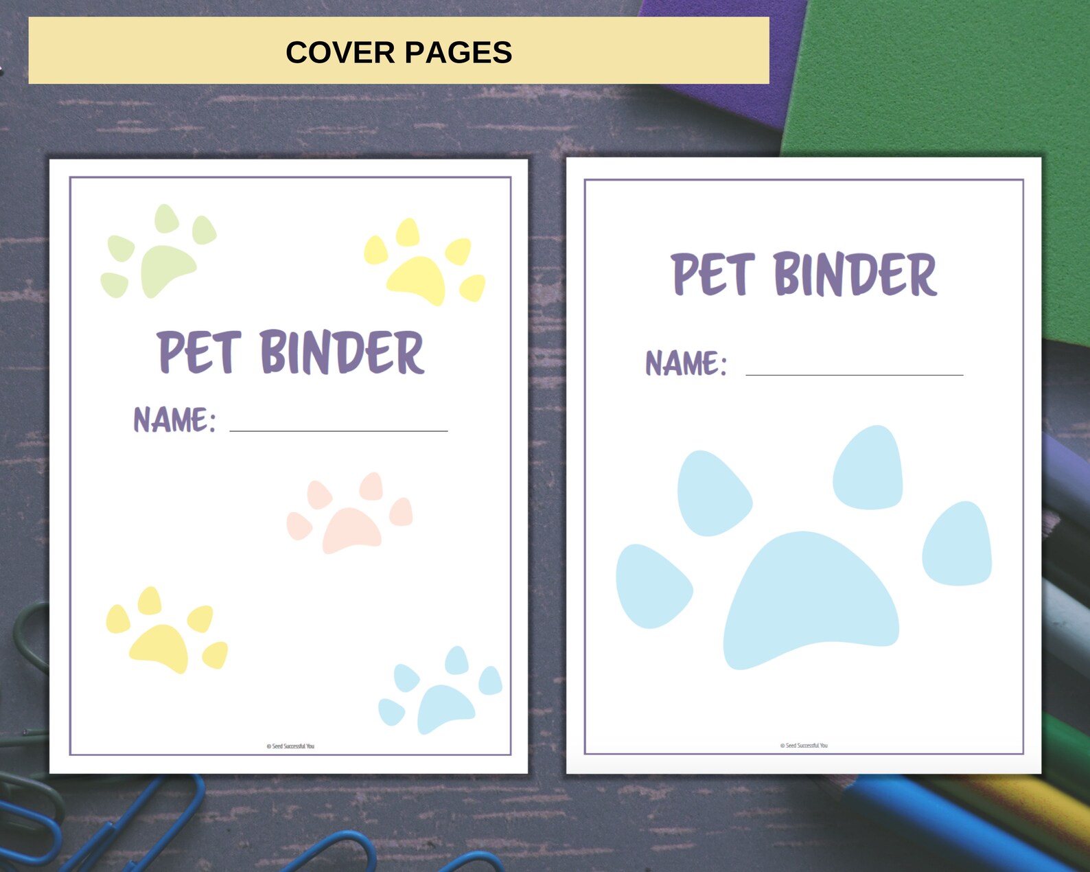 Pet Care Printables Pet Binder Pet Health Printables Instant Digital ...