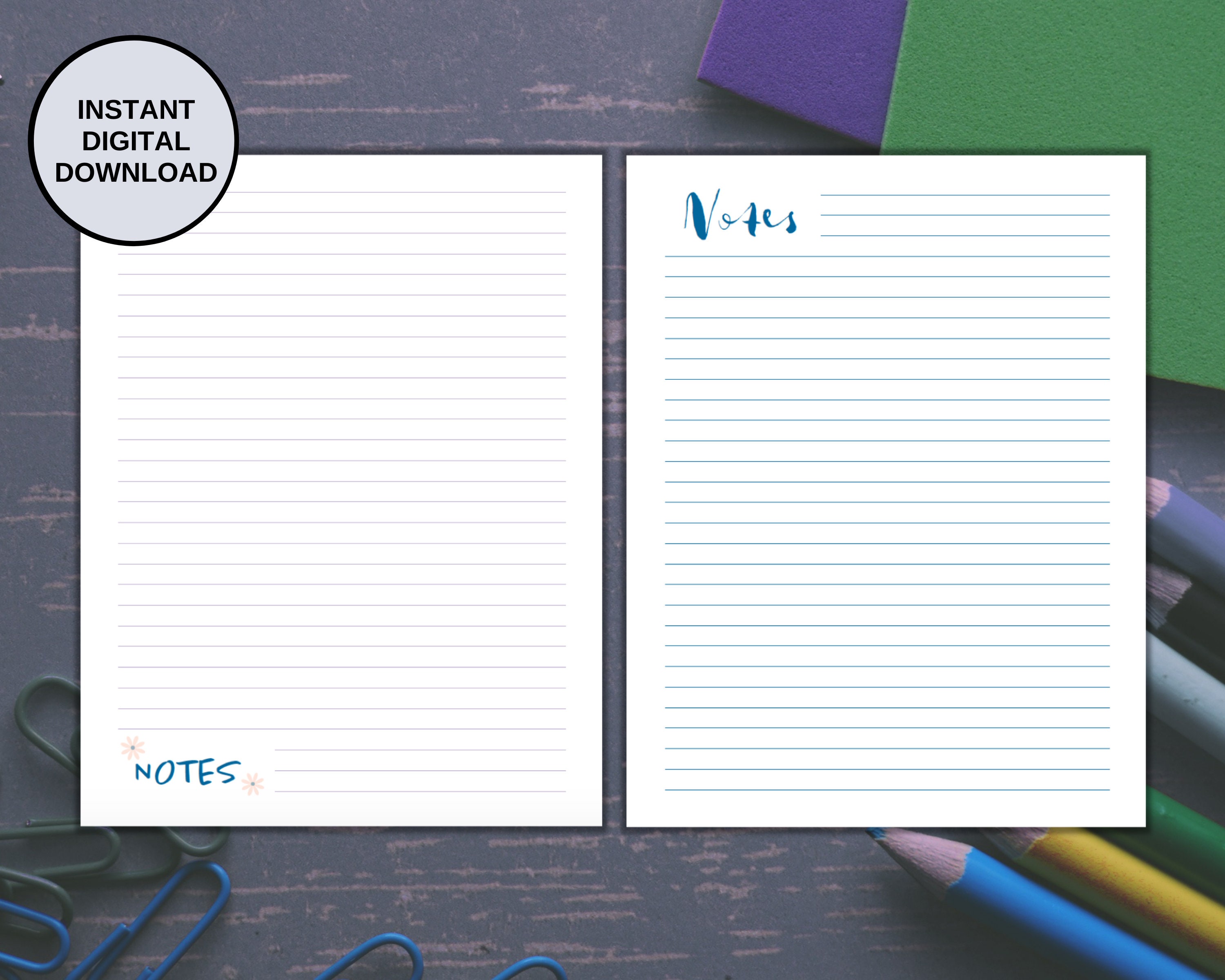 Printable Notes Page Notes Printable Notepaper Letter - Etsy