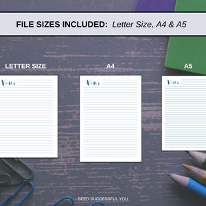 Printable Notes Page | Notes Printable | Notepaper | Letter, A4, A5 ...