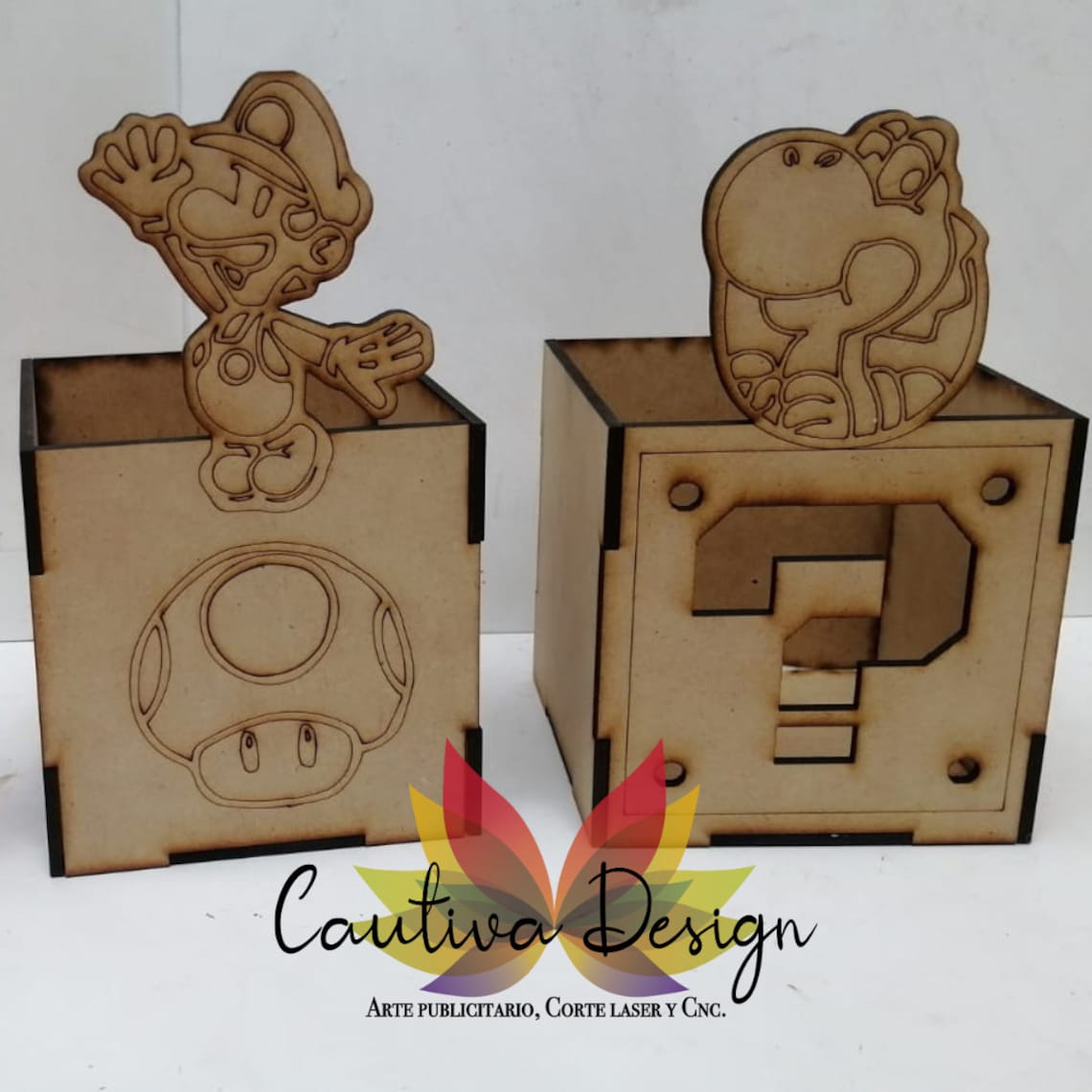Pack 4 Diseños, Dulceros Mario Bros corte laser mdf 3 mm - Etsy México