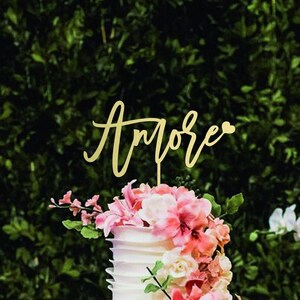 Amore Wedding Cake Topper Rustic Wood Wedding Cake Topper Amore ...