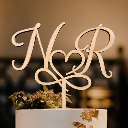 Wedding Cake Topper Letter R Cake Toppers for Wedding Rustic - Etsy