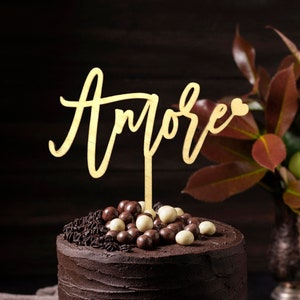 Amore Wedding Cake Topper Rustic Wood Wedding Cake Topper Amore ...