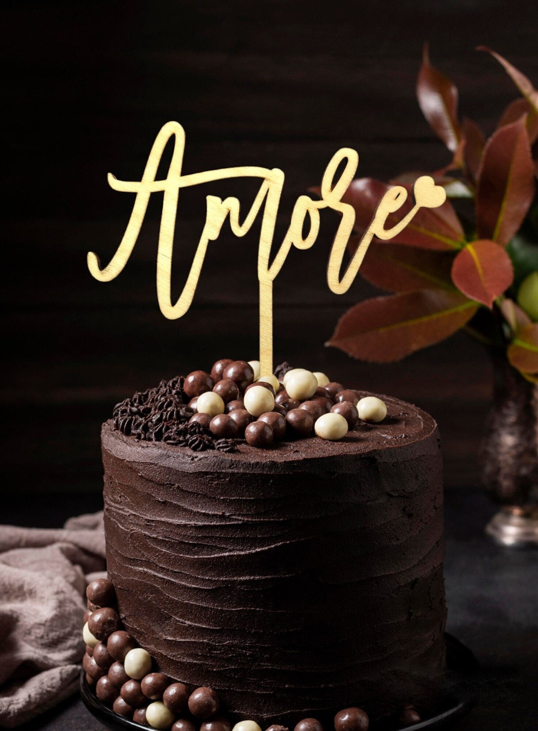 Amore Wedding Cake Topper Rustic Wood Wedding Cake Topper Amore ...