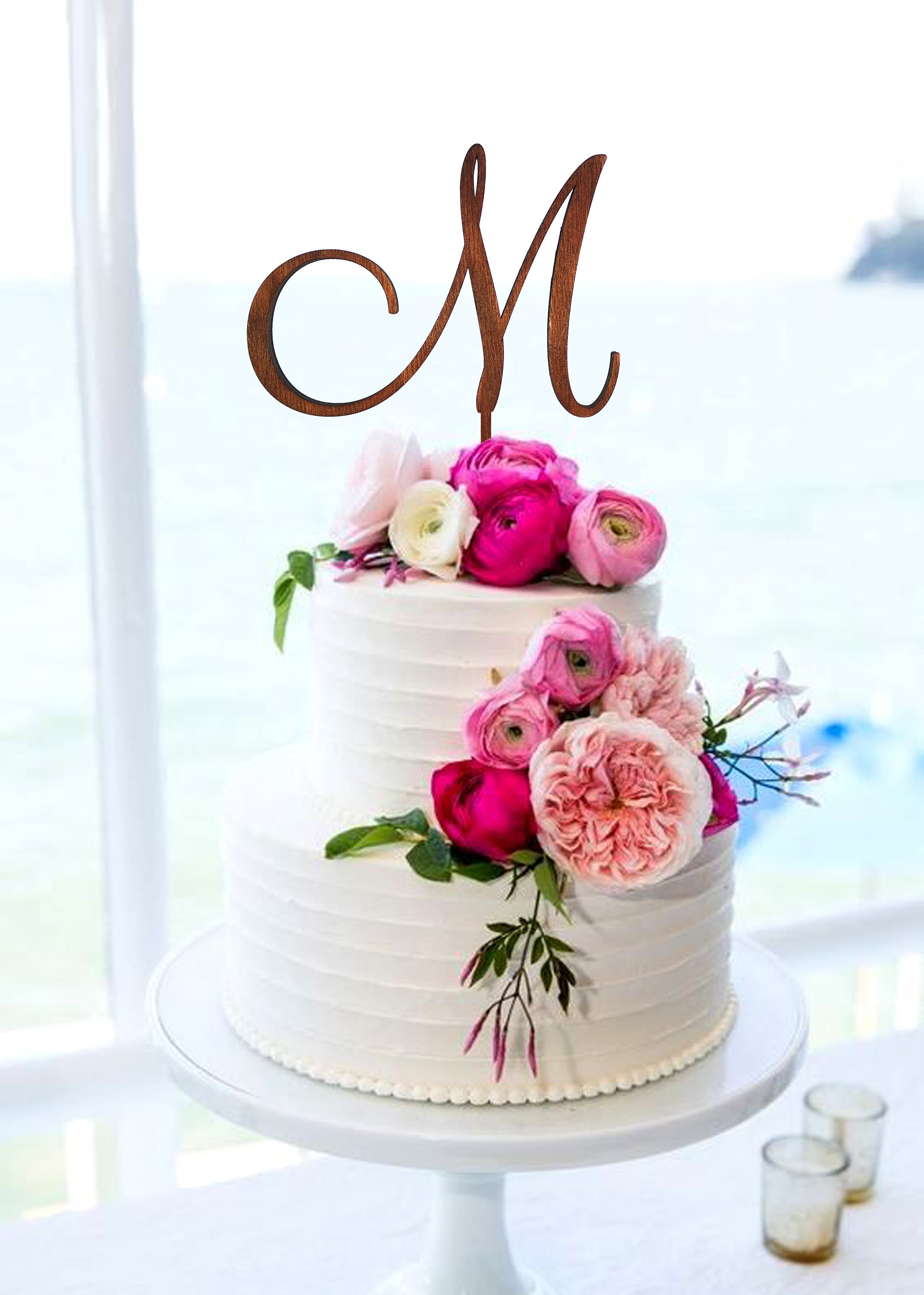 W cake topper W Custom Personalized Wedding Cake Topper W Cake | Etsy