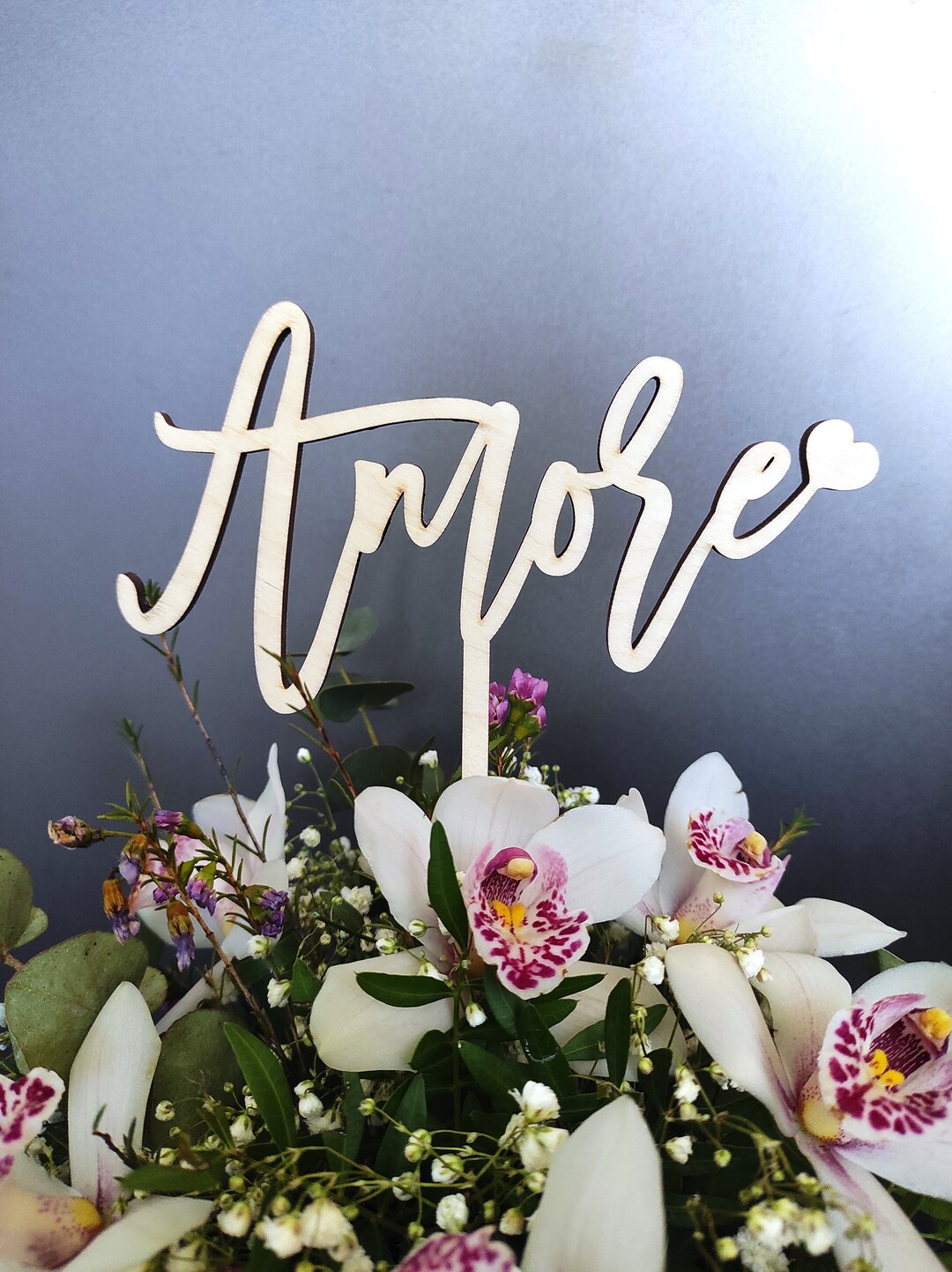 Amore Wedding Cake Topper Rustic Wood Wedding Cake Topper Amore ...