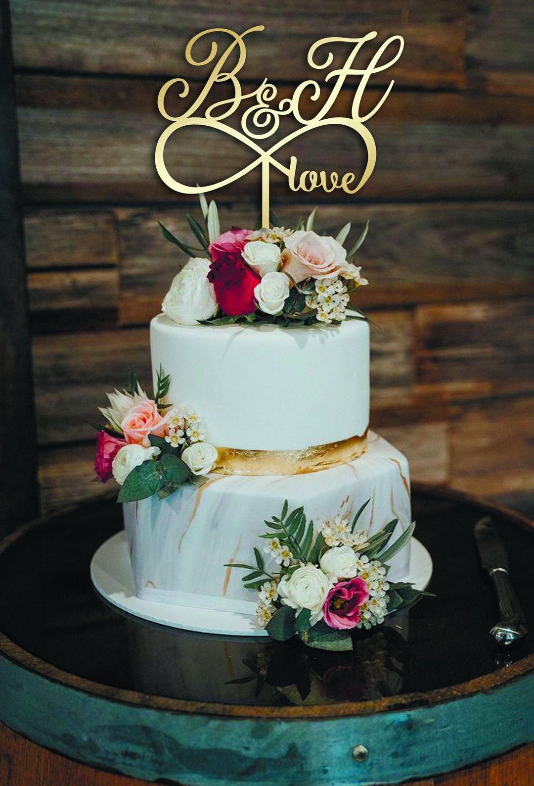 Custom Infinity Wedding Cake Topper Personalized Love Monogram Cake ...