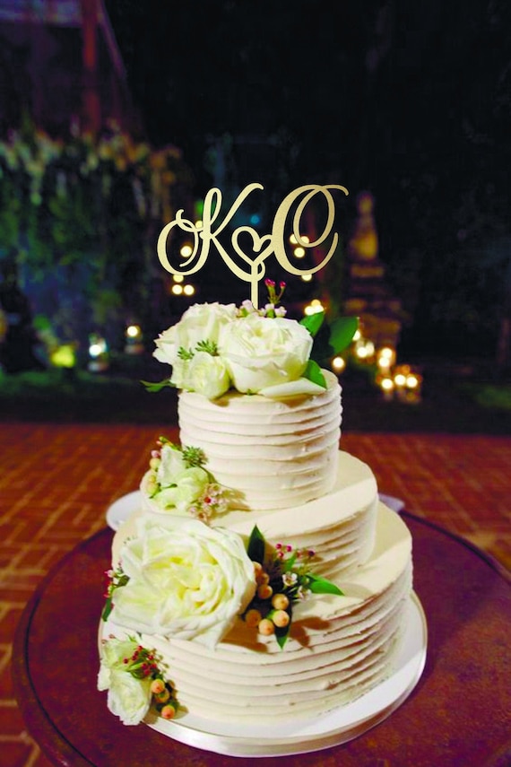 Party Supplies Paper & Party Supplies Two initials wedding cake topper ...