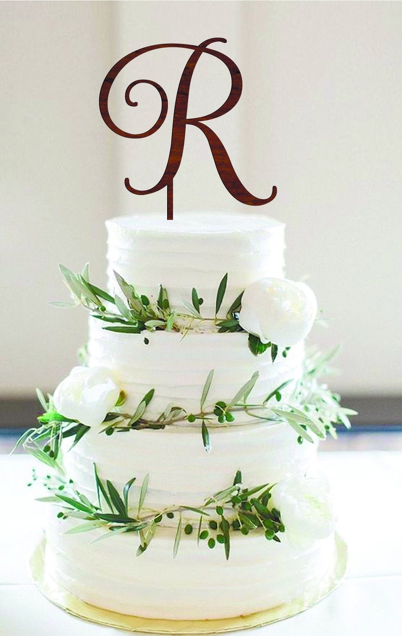 Wedding Cake Topper Letter R Cake Toppers for Wedding Rustic - Etsy
