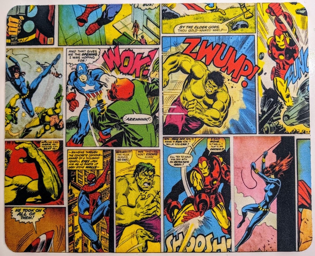Comic Book Panel mouse pad Avengers Wolverine Thor spider man | Etsy