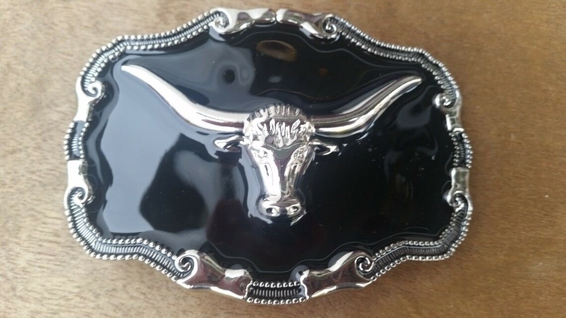 Beautiful Bull Western Belt Buckle Steer Cowboy Rodeo Buckle | Etsy