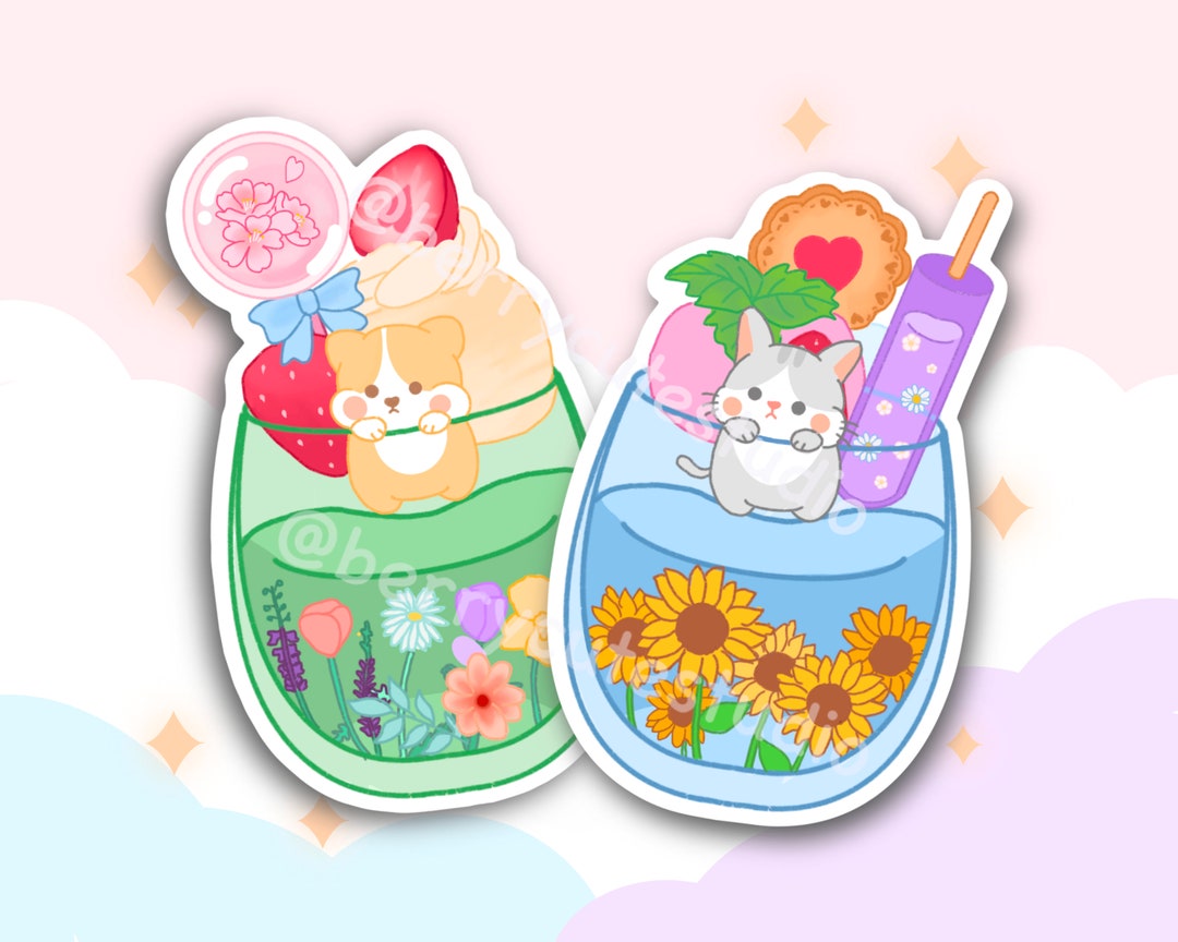 Seasons Parfait Transparent Stickers: Kawaii Stickers Dessert - Etsy
