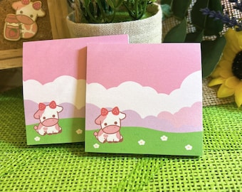 Lavender Cow Sticky Notes - Cute Stationery - Lavender Notepad - Moon ...