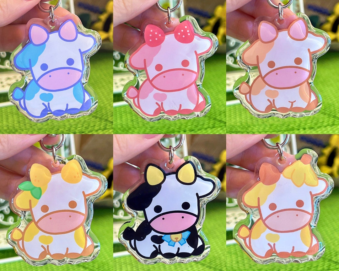 Cute Cow Keychain Series 1 Cute Keychain Kawaii Keychain Kawaii ...