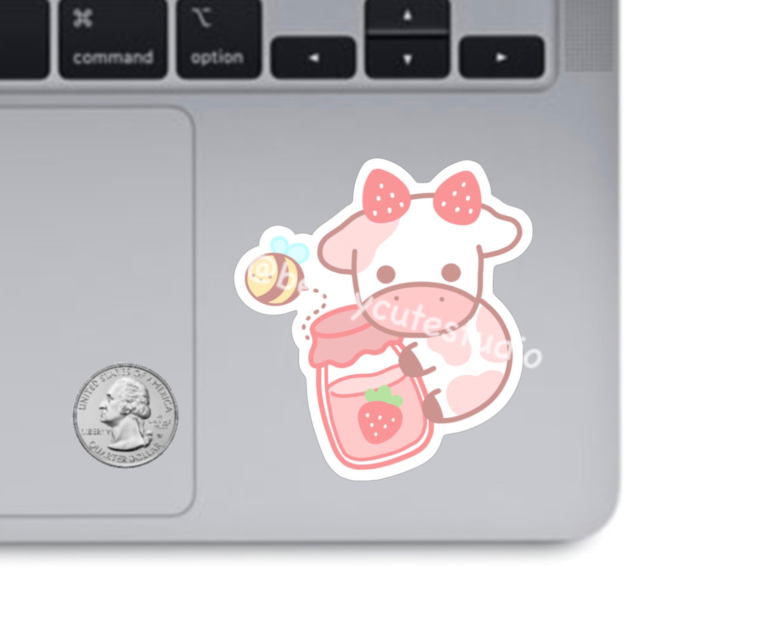 Strawberry Cow Sticker: Kawaii Stickers Water Bottle Stickers - Etsy