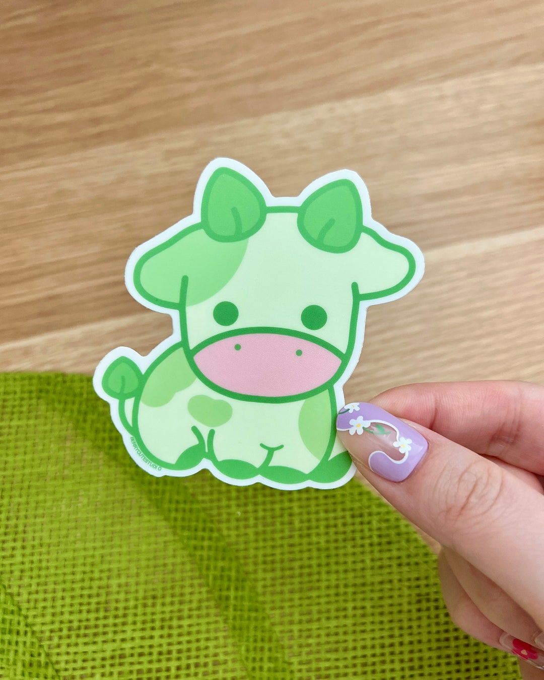 Matcha Cow Sticker: Kawaii Stickers- Planner Stickers -journal- Cottage ...