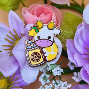 Lemon Cow Hard Enamel Pin - Cute Pin - Kawaii Pin - Kawaii Accessory ...