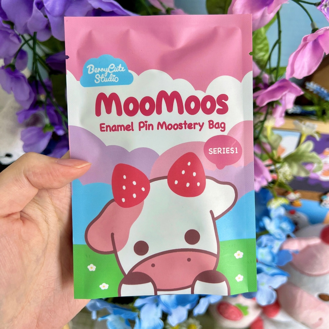 Cow Mystery Blind Bags Series 1- Hard Enamel Pin - Flower Cow - Cute ...