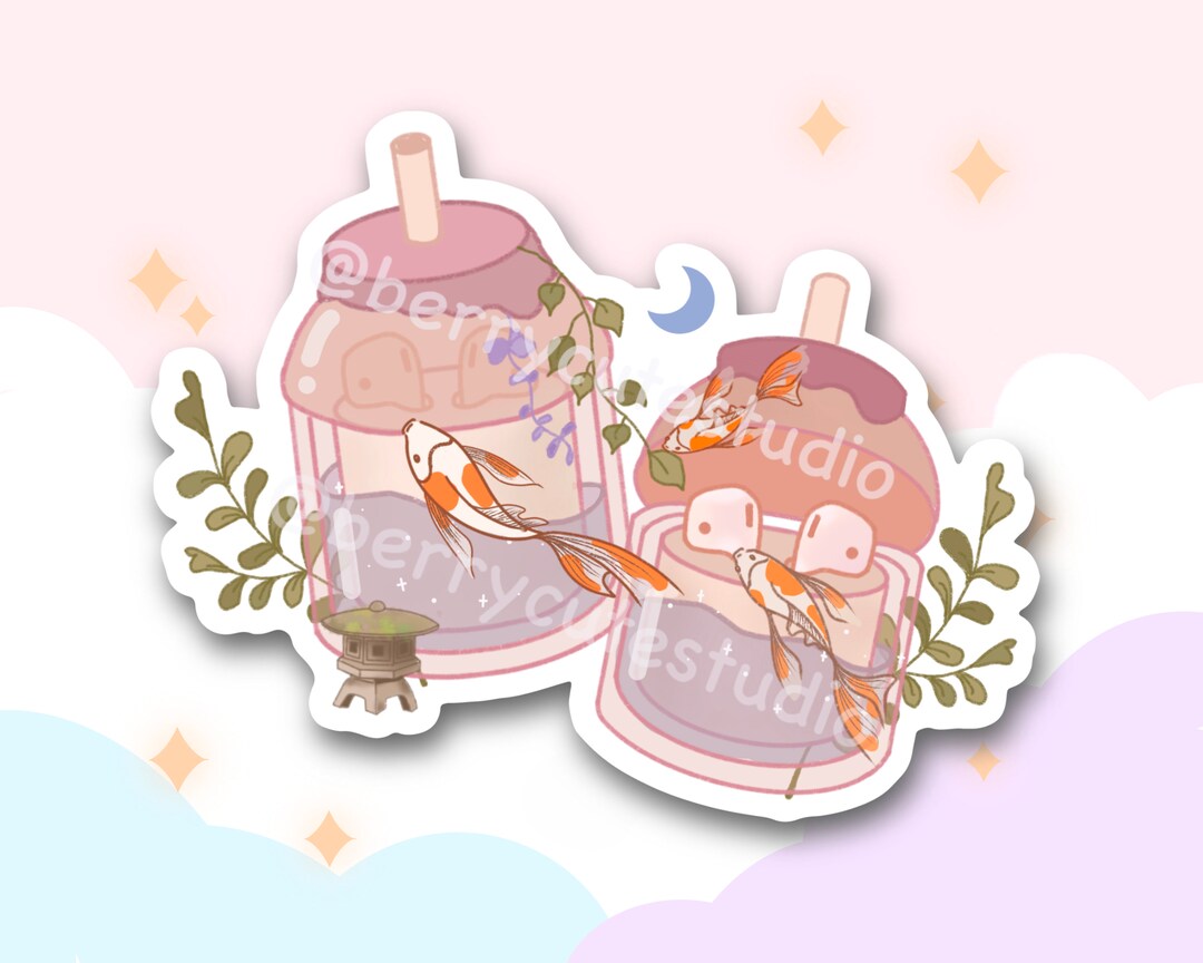 Koi Garden Transparent Stickers, Aesthetic Stickers, Koi Stickers ...