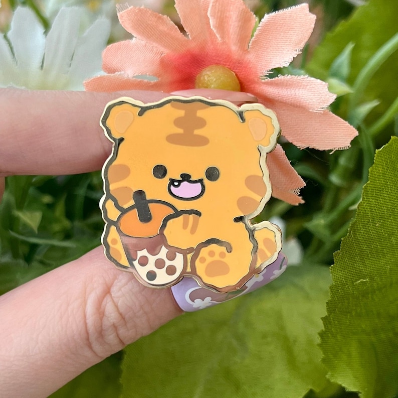 Tiger Boba Hard Enamel Pin Tiger Sugar Brown Sugar Boba - Etsy