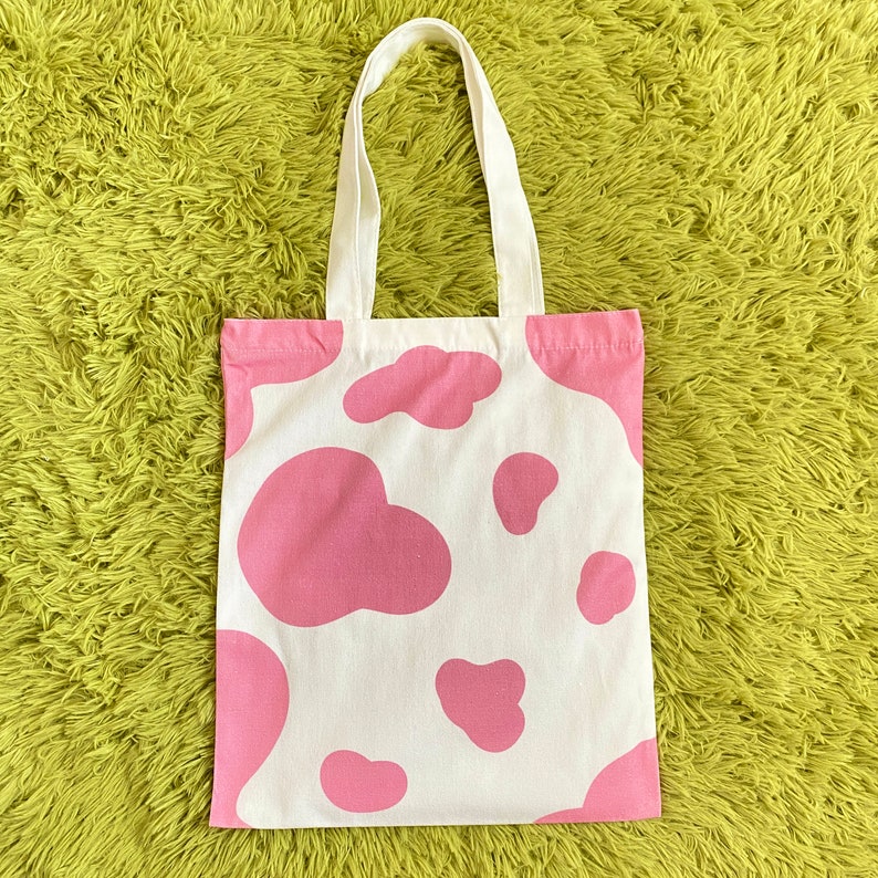 Cow Tote Bags: Strawberry Cow Tote Bag Cute Cow Tote Bag - Etsy