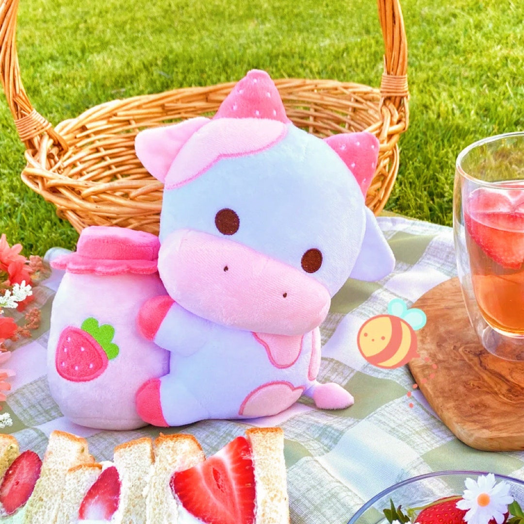 Strawberry Cow Plushie Cow Plush Collectible Plush Cute Animal Plush ...