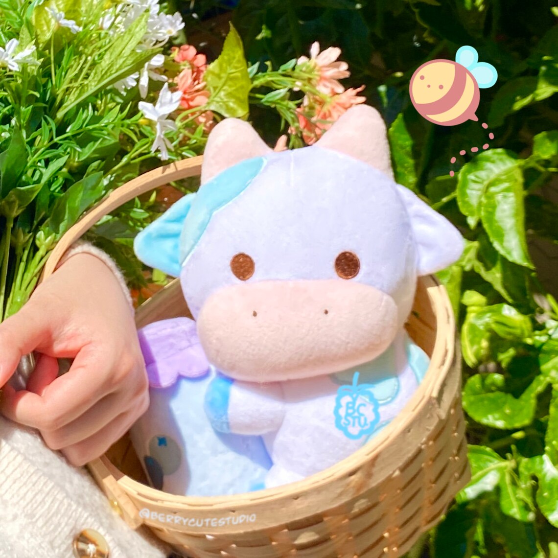 Blueberry Cow Plushie Cow Plush Collectible Plush Cute - Etsy