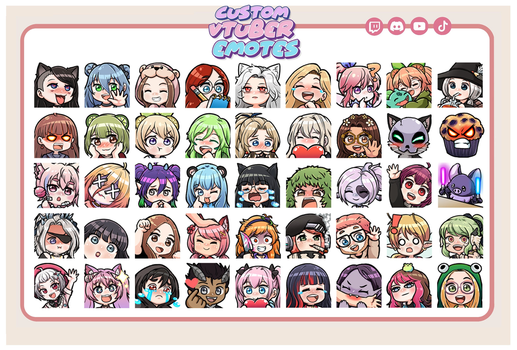 Custom Vtuber Twitch Emotes Youtube Emotes Discord Emotes Tiktok Emotes ...