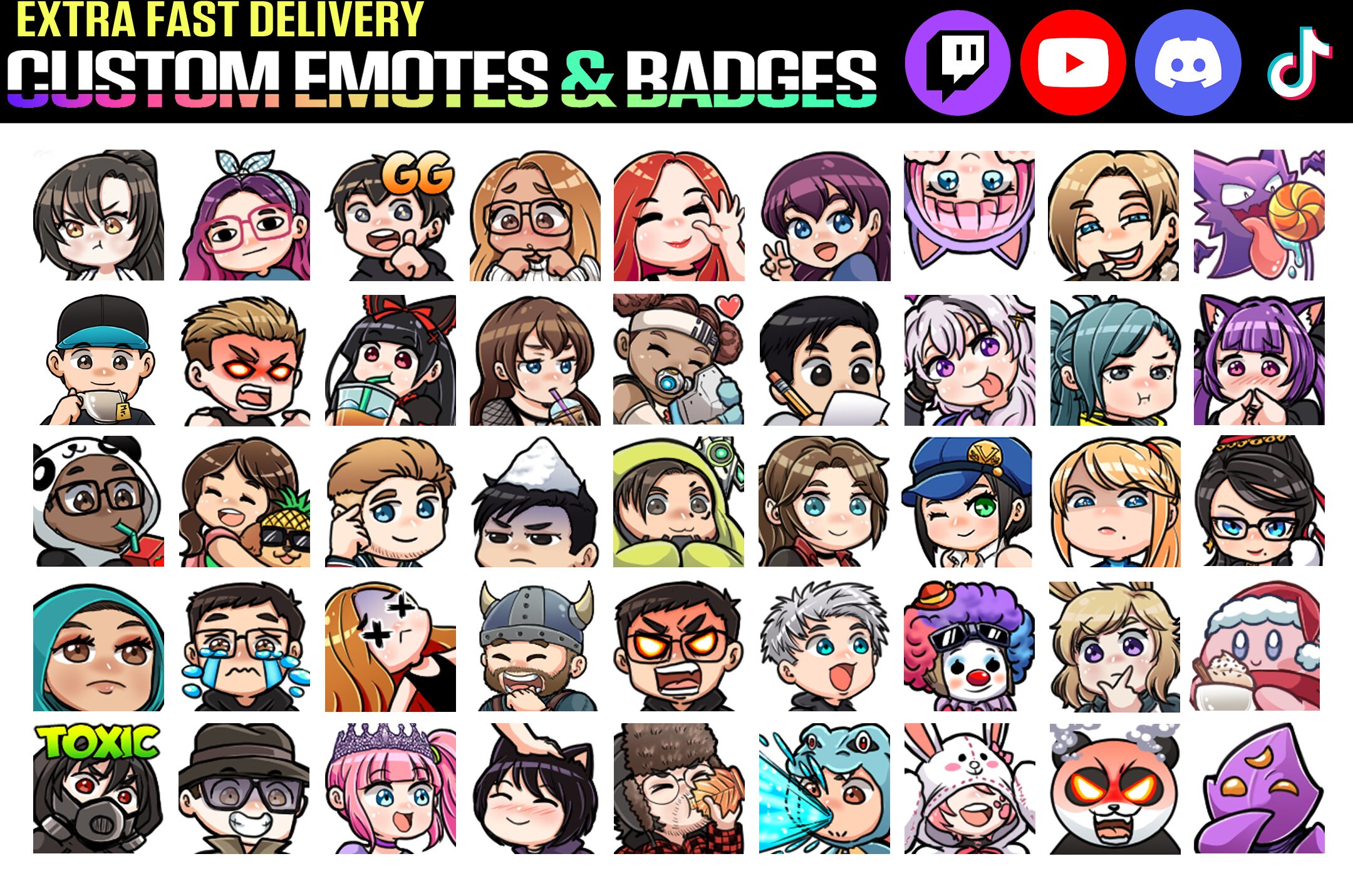 Emotes de Twitch / ¡Obtén emotes personalizados hechos a mano para ...