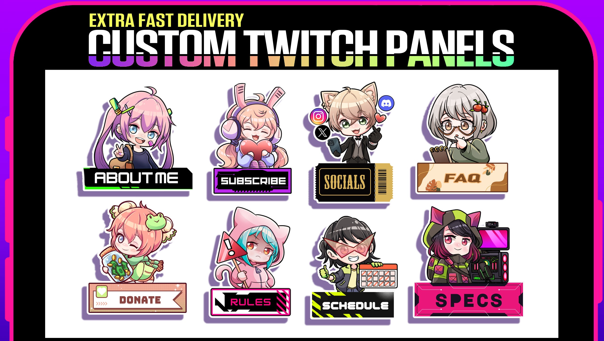 Custom Twitch Panels | Get Custom Handmade Twitch Panels | Fast and ...