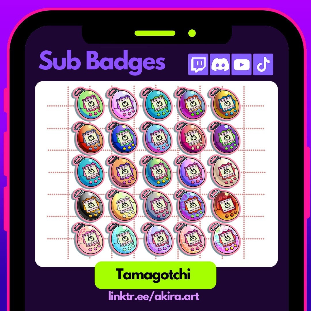 Tamagotchi Twitch Sub Badges | Kawaii | Cute | Digital | Retro | Stream ...
