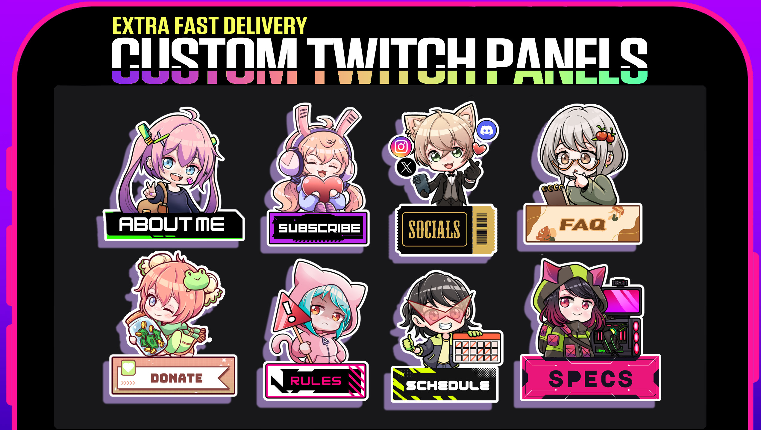 Custom Twitch Panels | Get Custom Handmade Twitch Panels | Fast and ...