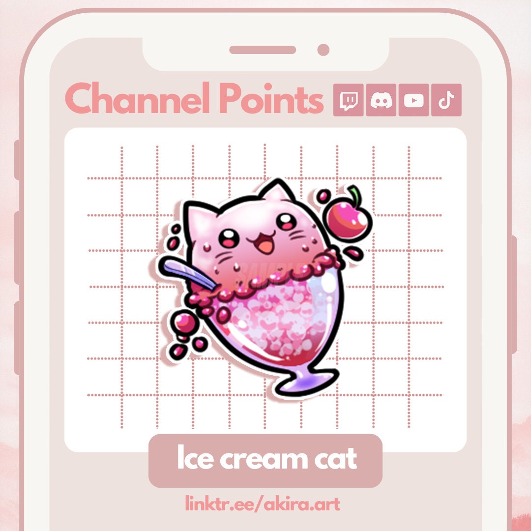 Ice Cream Cat Channel Points for Twitch | Twitch Channel Point Icon ...