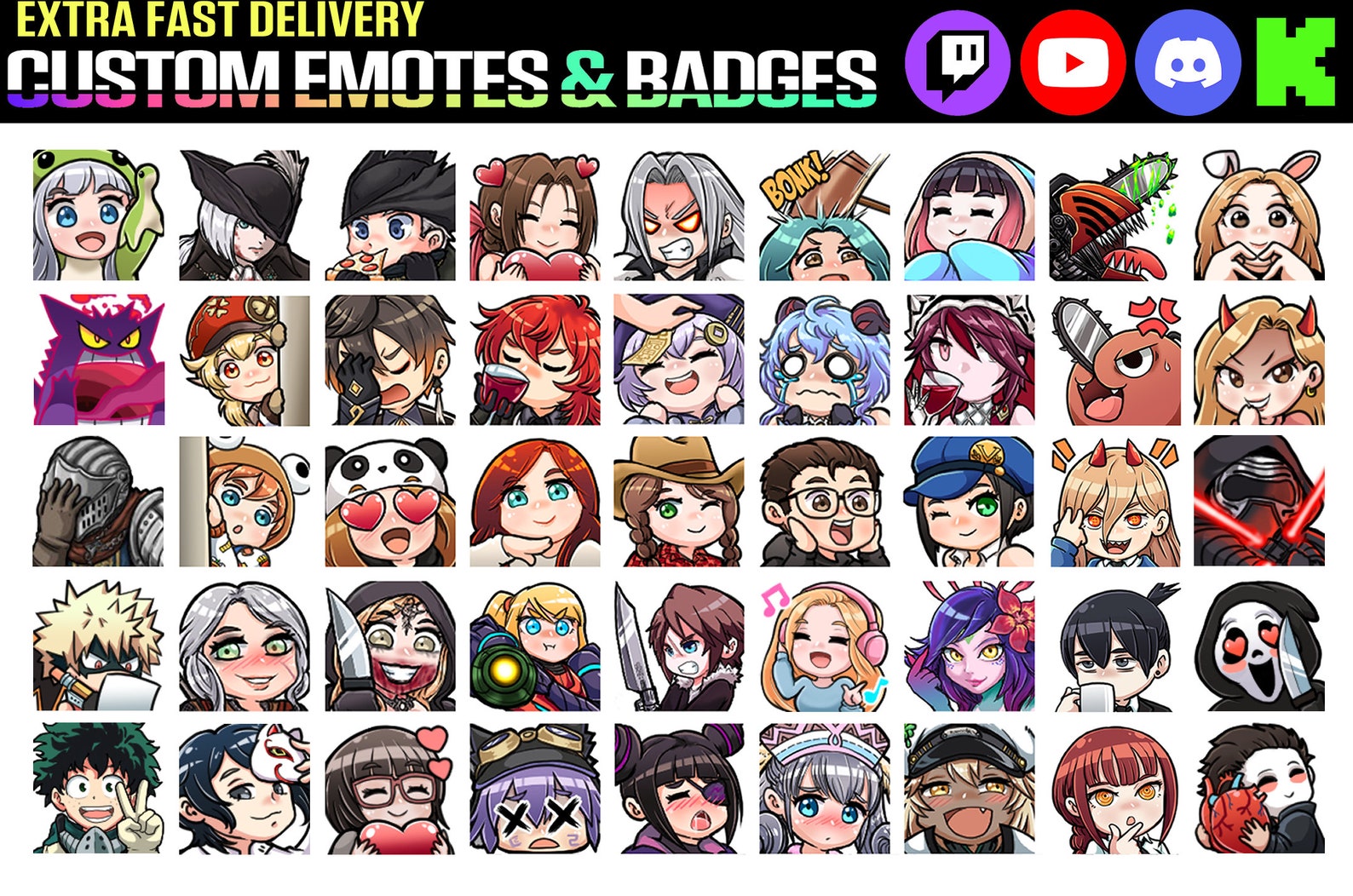 Twitch Emotes | Get Custom Handmade Emotes for Twitch and Discord ...