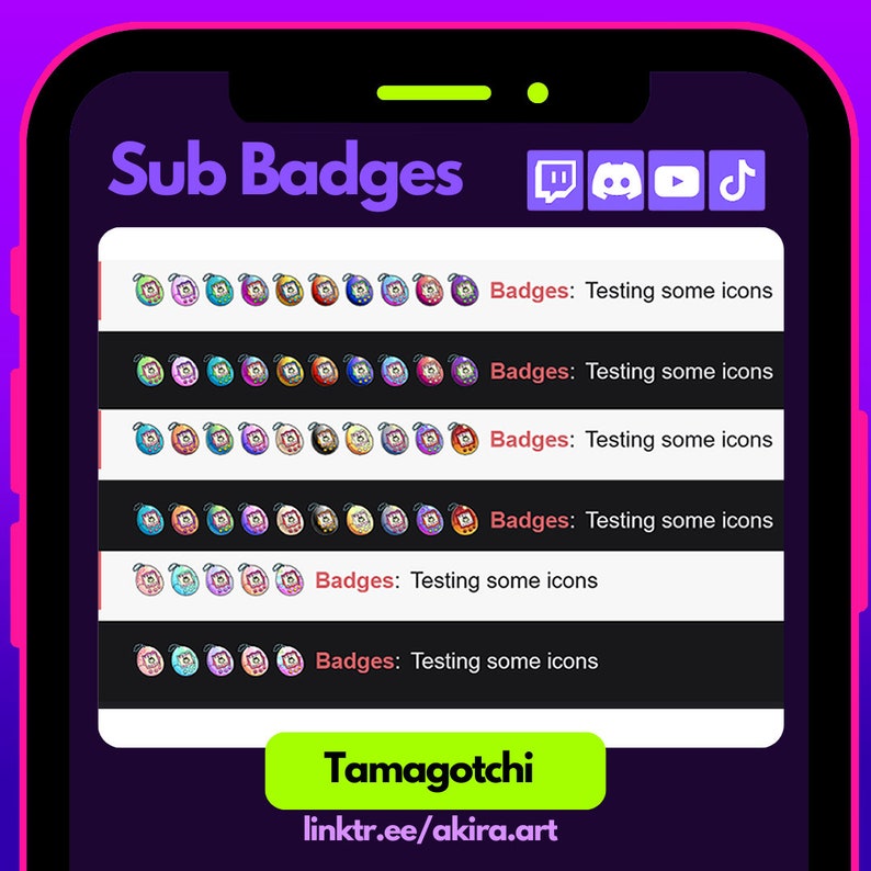 Tamagotchi Twitch Sub Badges | Kawaii | Cute | Digital | Retro | Stream ...