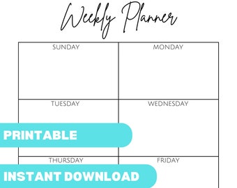 Weekly Planner Template Printable Digital Download Organize Your Week ...
