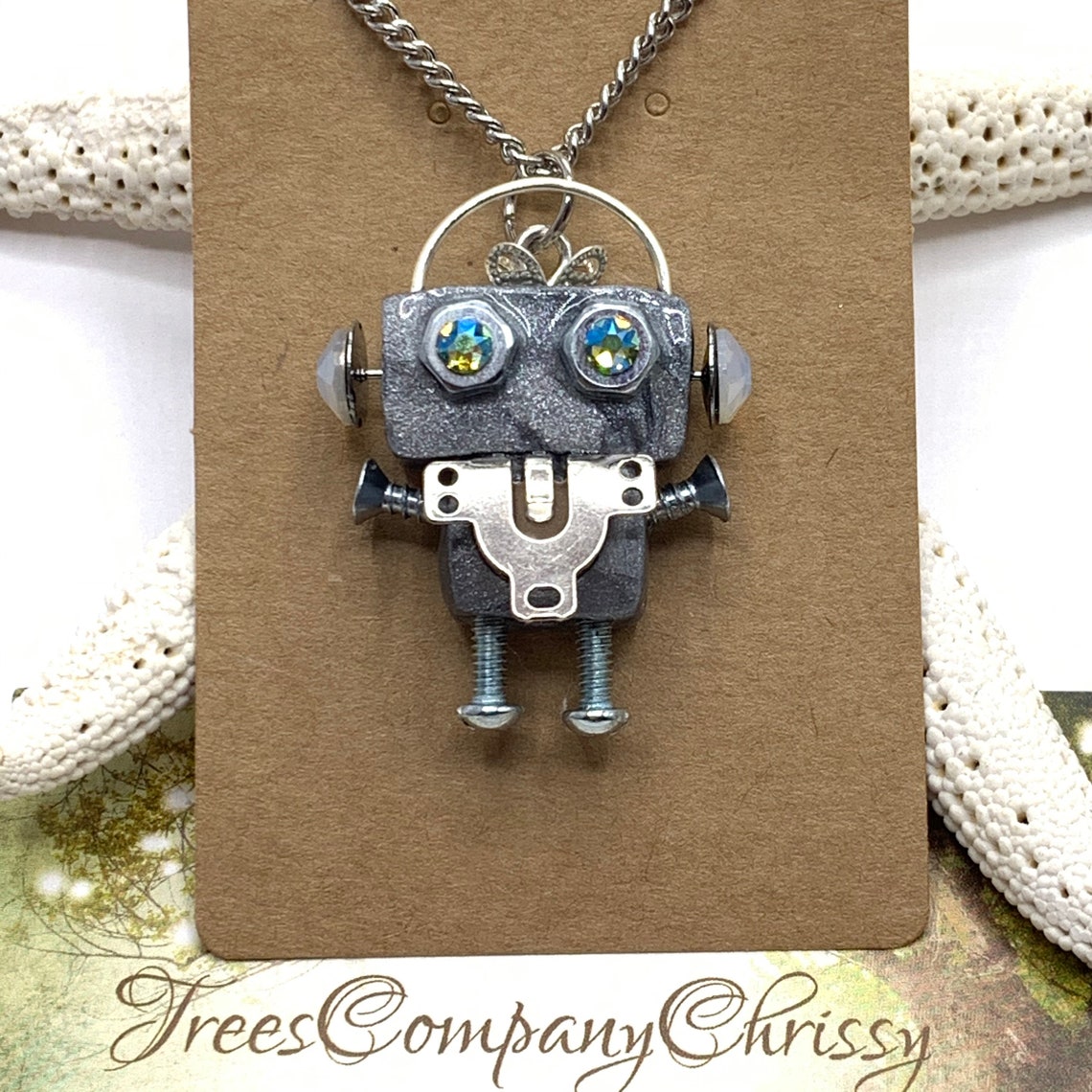 Robot necklace Sci Fi Necklace Fantasy Pendant geek | Etsy