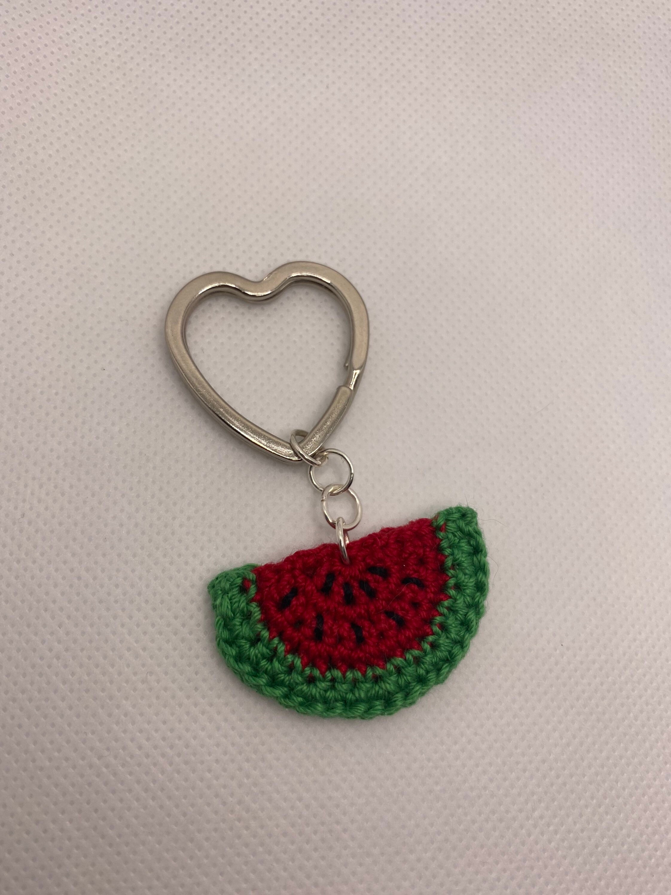 Crochet Watermelon Keychain - Etsy