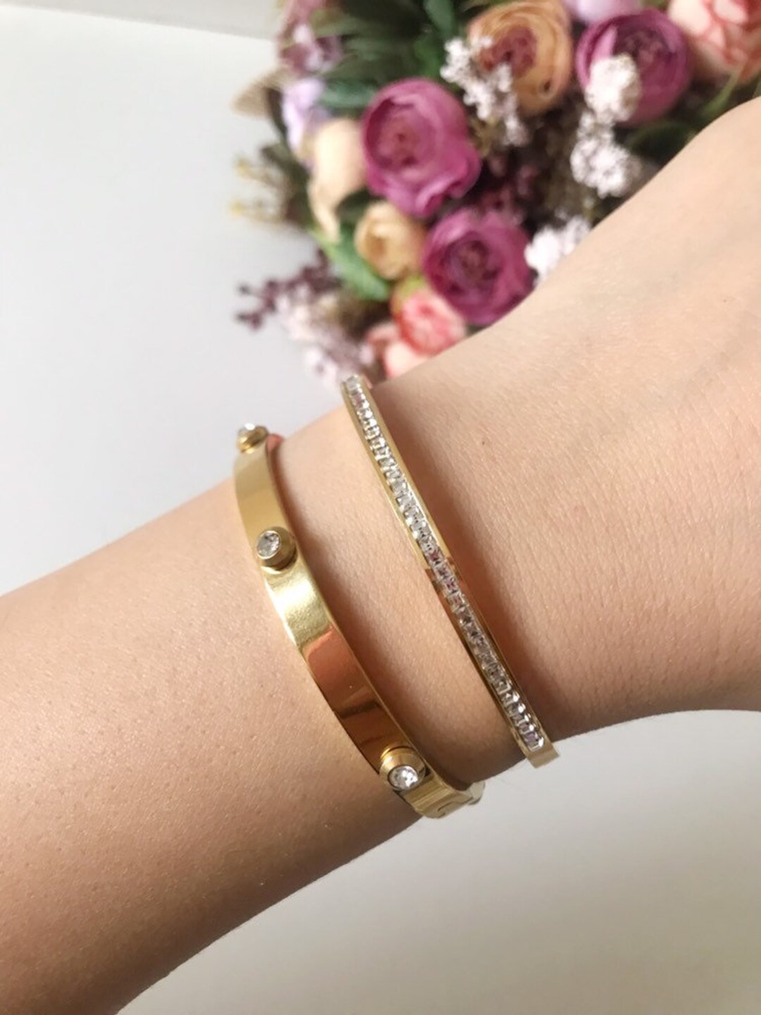 Gold Cuff Bracelet, Dainty Cuff Bracelet, Cuff Beaded Bracelets, Gold ...