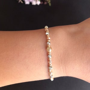 Dorica Bracelet, Gold Silver Rose Gold Bracelet, Round Bead Bracelet ...